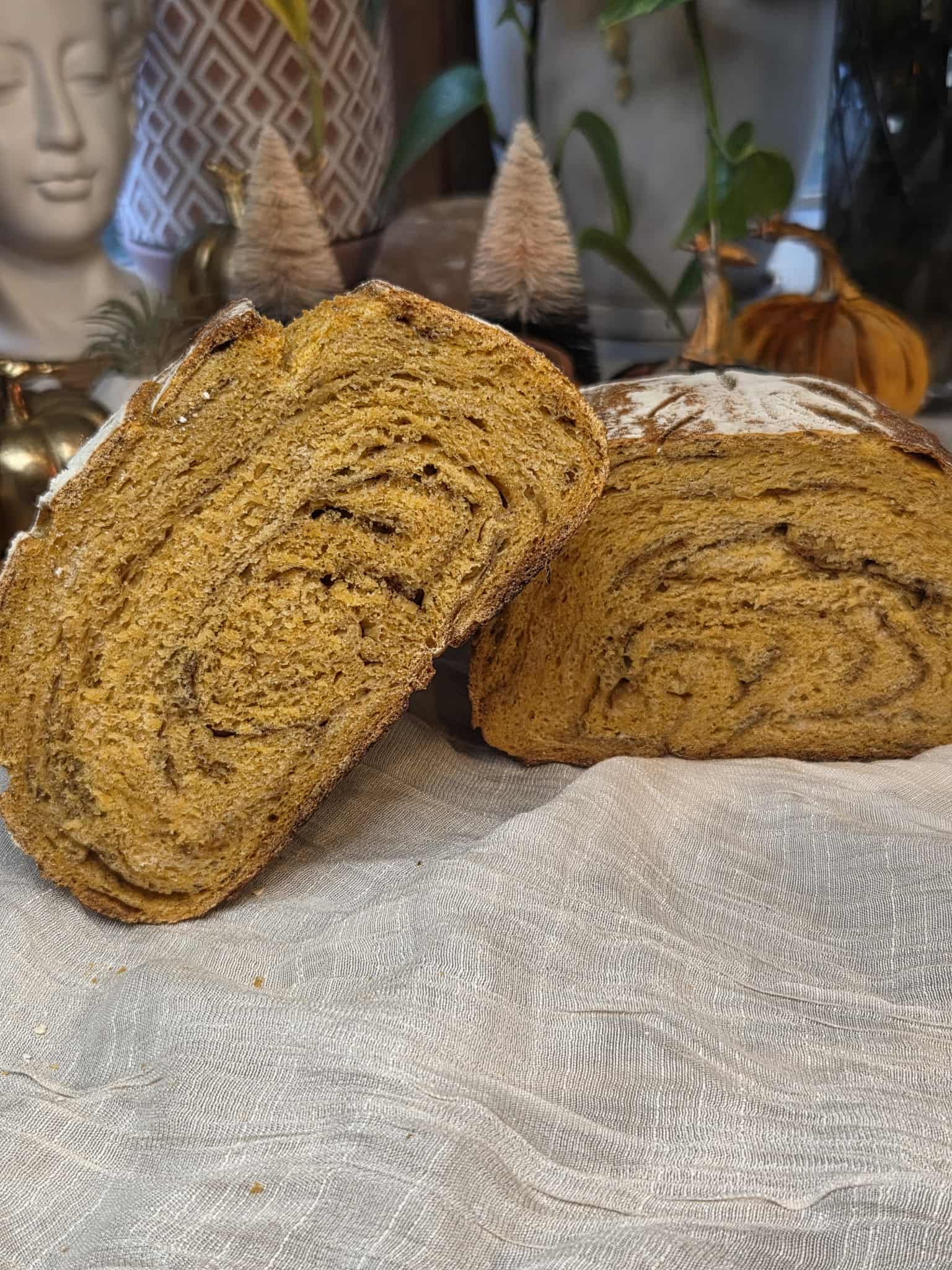Pumpkin-Cinnamon Swirl Sourdough Bread - She's Got The Cooks